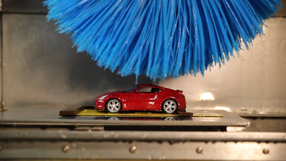 Nissan's Tiny Car Wash Puts Its Own Little Spin on Paint Testing | Cars.com